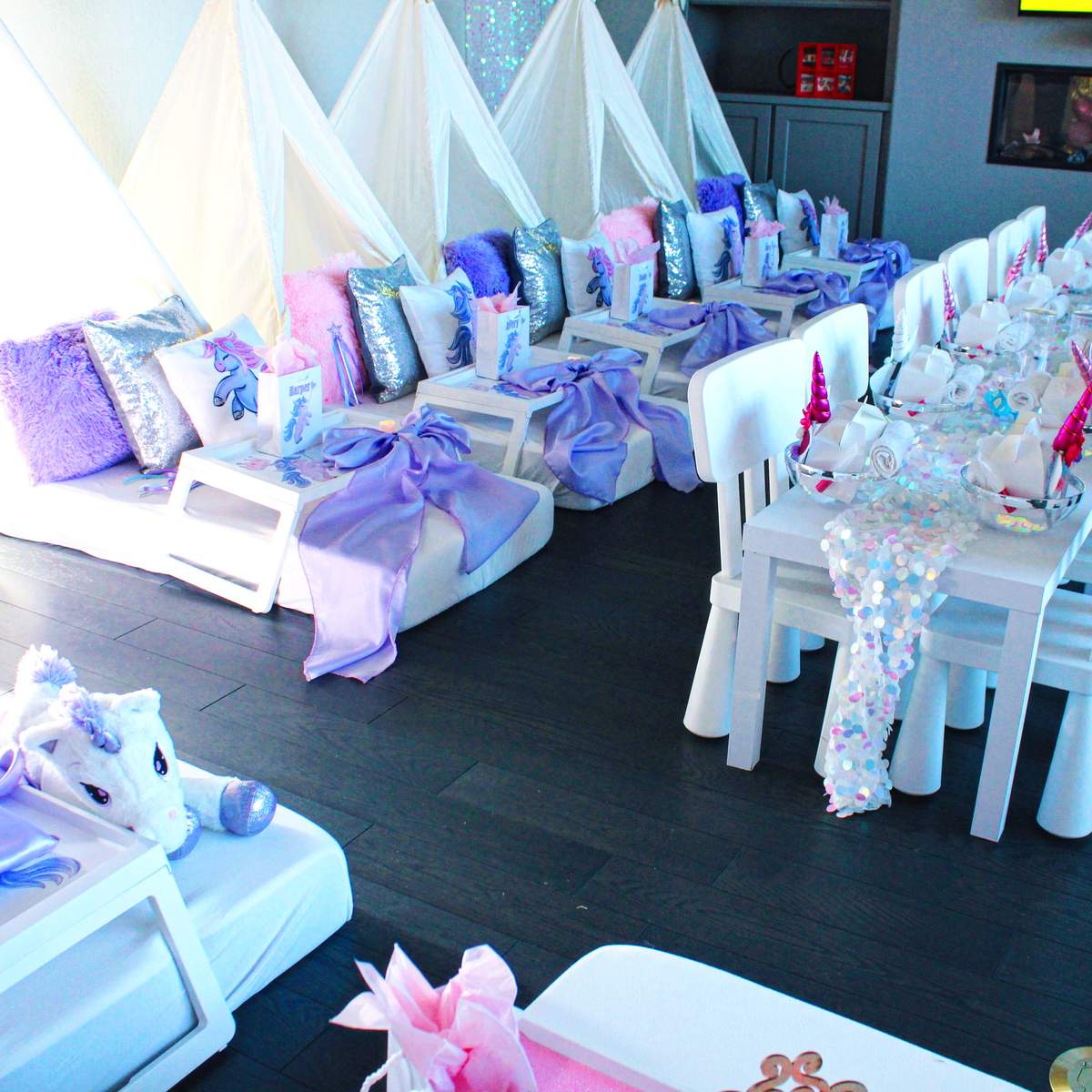 Teepee Party + Matching Lip Gloss Station / Birthday "Unicorn vs ...