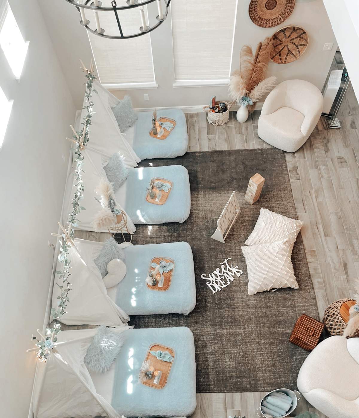 Blue & Boho Teepee Sleepover Birthday Party Ideas | Photo 5 of 8 ...
