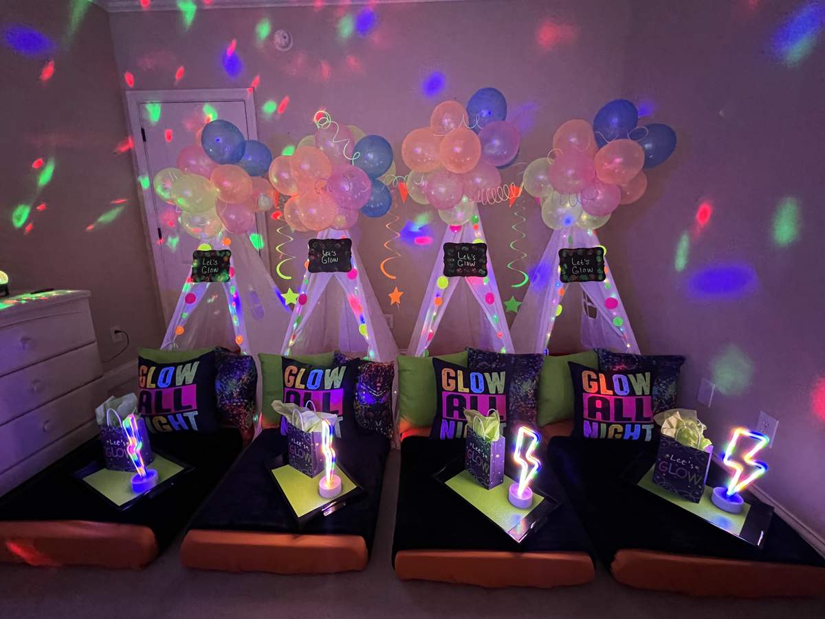 Glow Sleepover Birthday Party Ideas | Photo 2 of 4 | Catch My Party