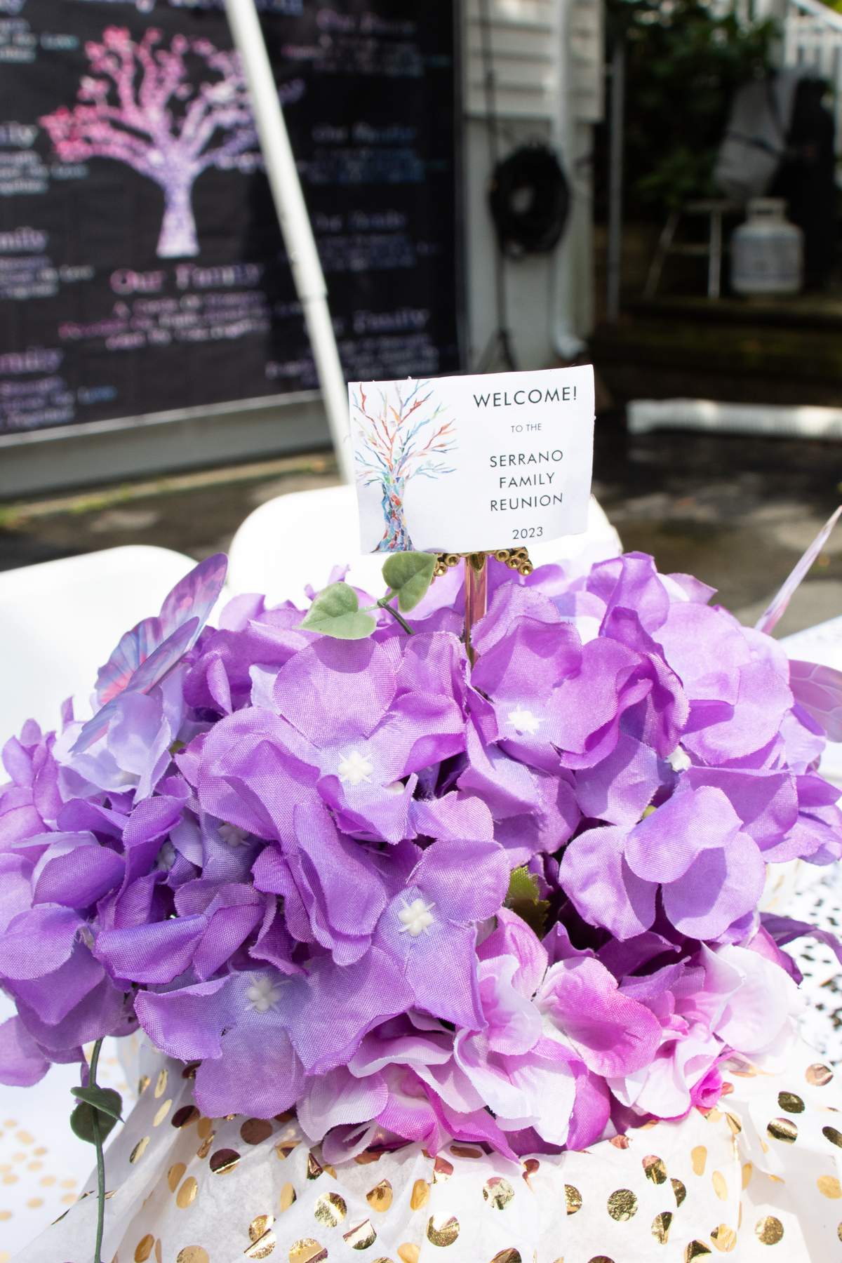 Purple Butterfly Theme Family Reunion Party Ideas | Photo 16 of 20 ...