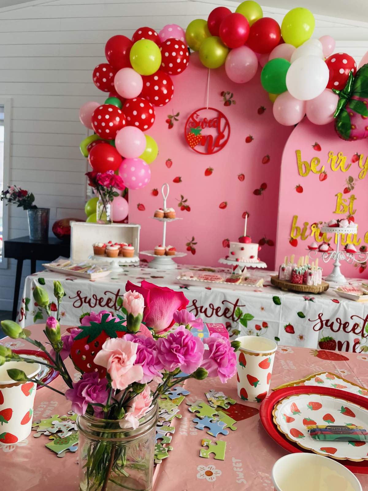 Strawberries Birthday Party Ideas | Photo 1 of 15 | Catch My Party