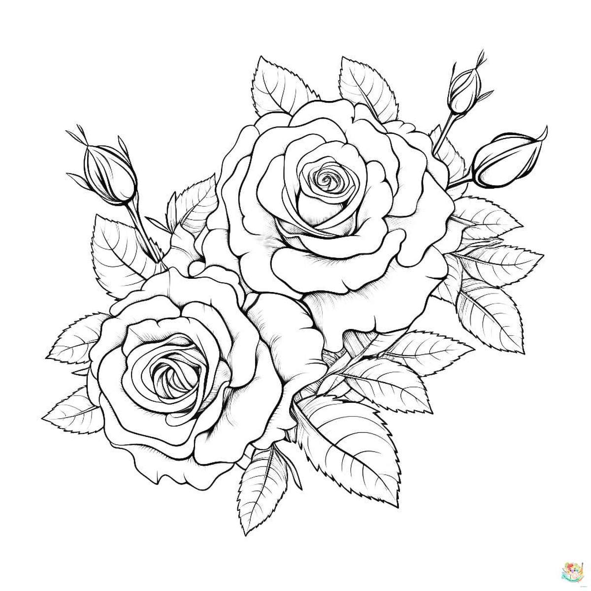 Communion / Engagement "Roses Coloring Pages: A Canvas of Artistic ...