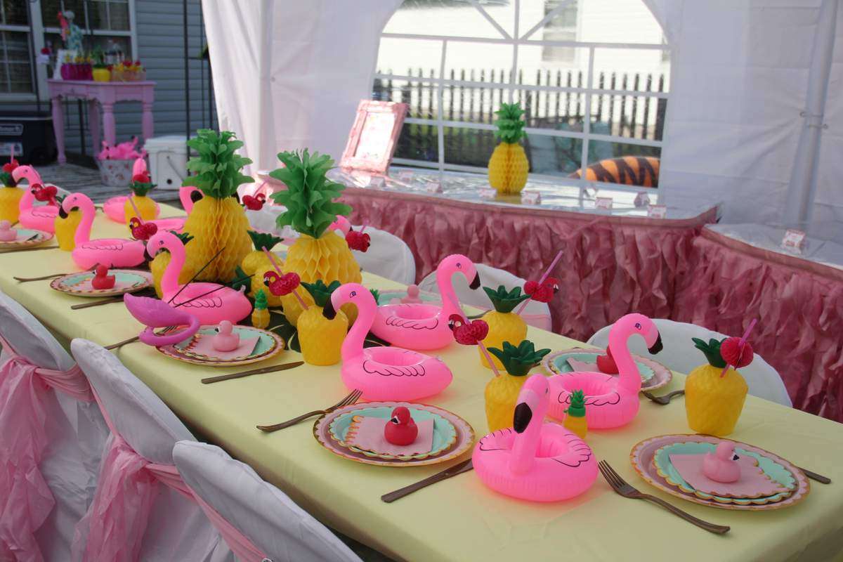 Pineapple & Flamingo Birthday Party Ideas | Photo 3 of 62 | Catch My Party