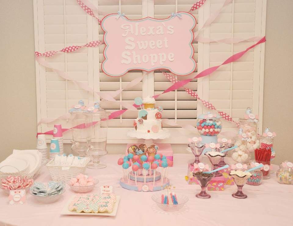 Candy Shoppe / Birthday "Alexa's Candy Shoppe Dessert Table" | Catch My ...