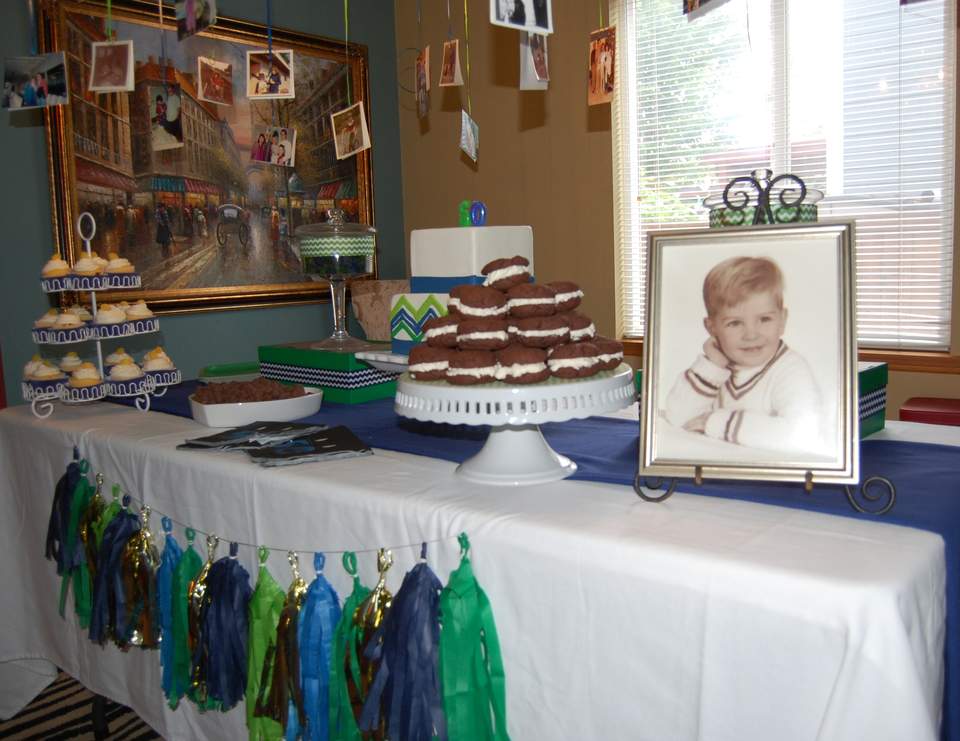 Blue and Green Chevron / Birthday "50th Chevron Party" | Catch My Party