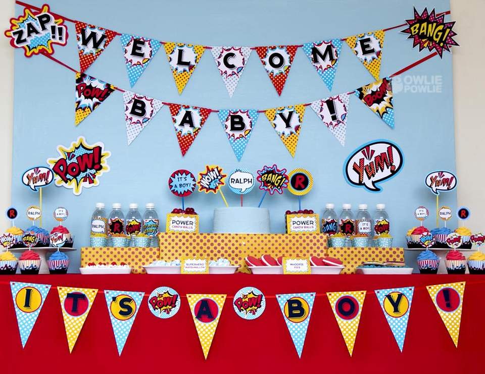 Superheros / Baby Shower "Super Hero Baby Shower" | Catch My Party