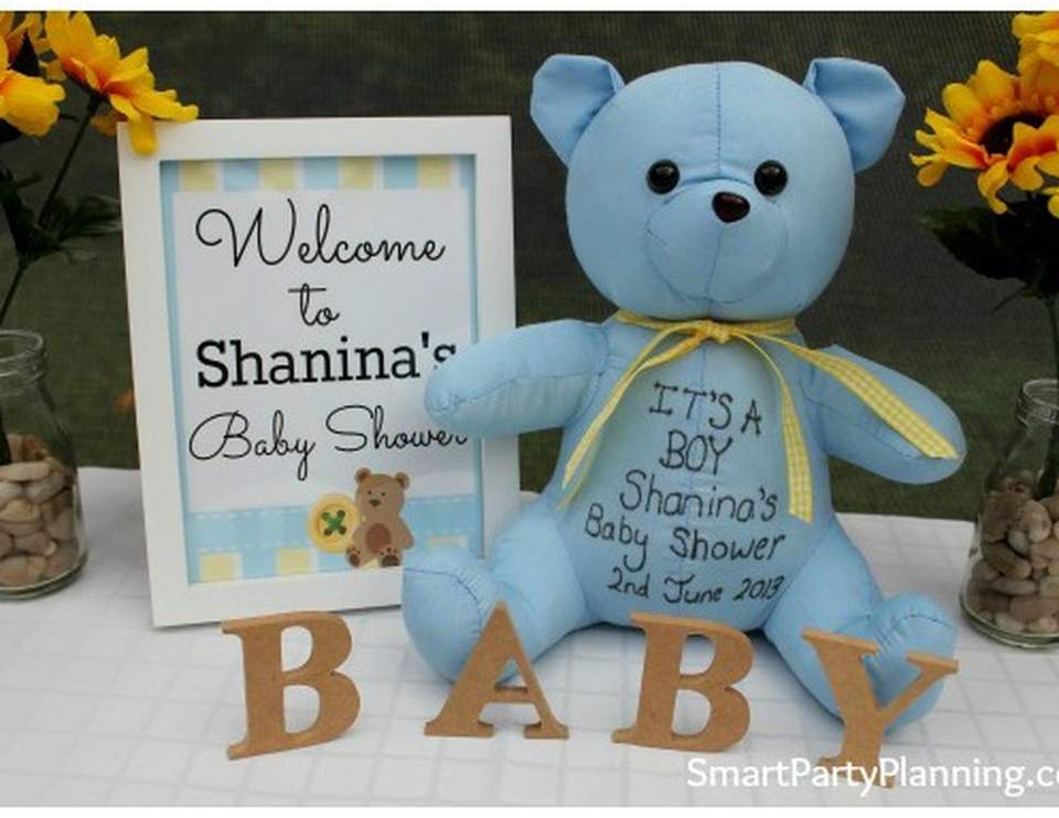 Teddy Bear / Baby Shower "Blue and Yellow Teddy Bear Baby Shower ...