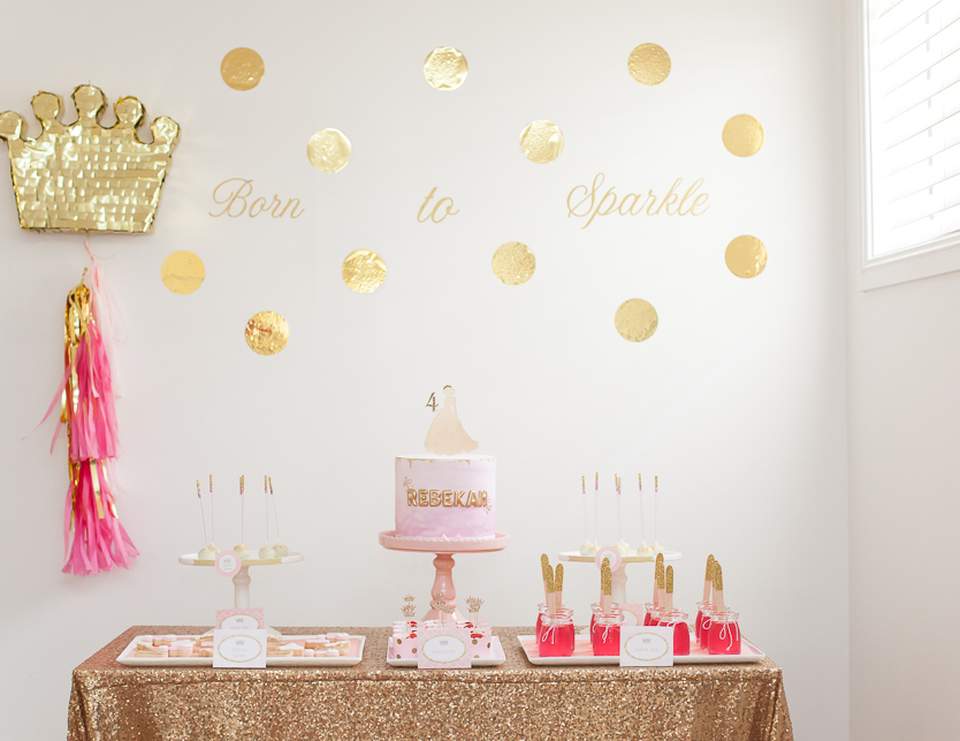 Princess Party / Birthday "Pink and Gold Princess Party" | Catch My Party