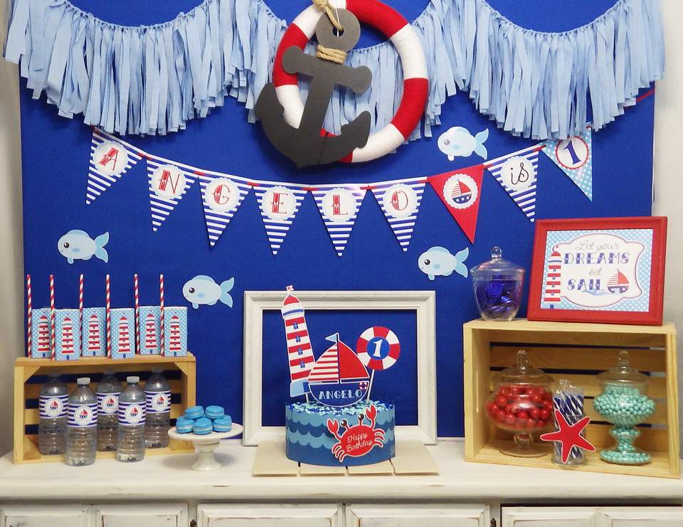 Nautical / Birthday "Nautical First Birthday" | Catch My Party