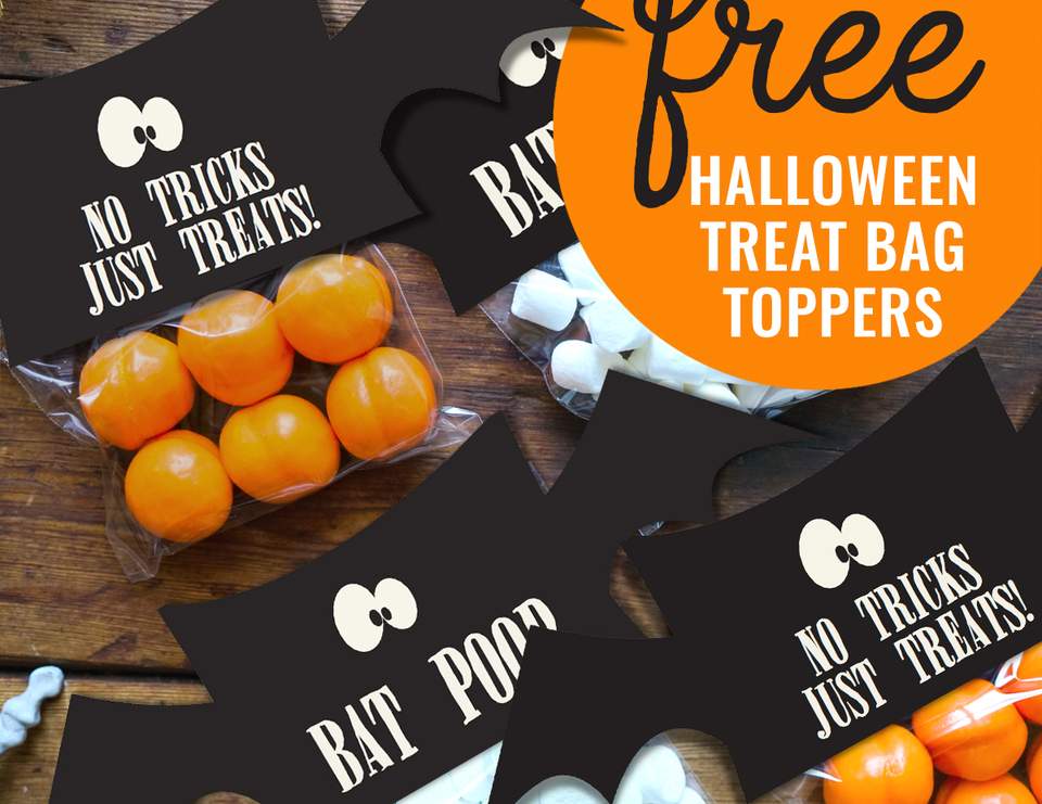 Halloween Trick or Treat Bag Topper / Halloween "FREE Halloween Treat ...