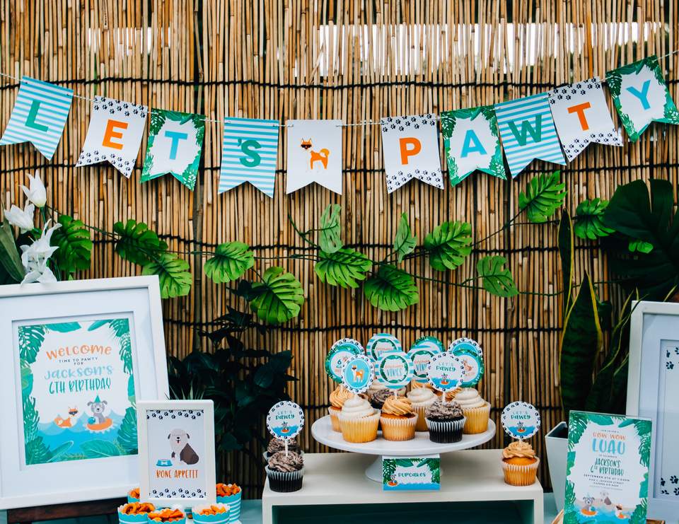 Dogs / Puppies / Birthday "Bow Wow Luau // Tropical Puppy Party ...