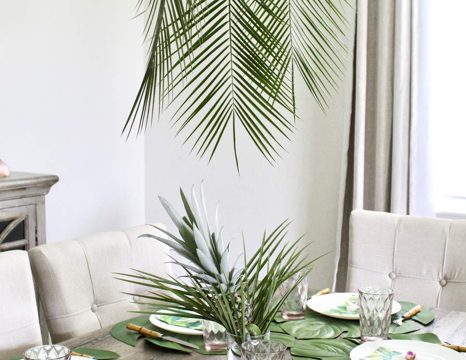 Palms / Dinner Party "Tropical Palm Tablescape" | Catch My Party