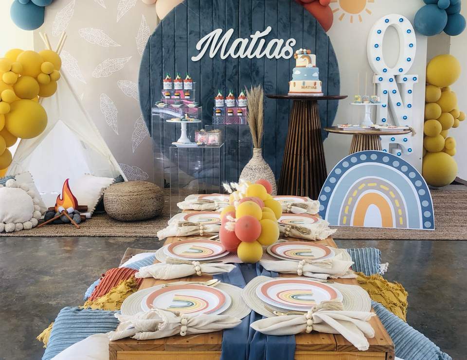 Boho Rainbow / Birthday "Matías Boho Rainbow First Birthday" | Catch My ...