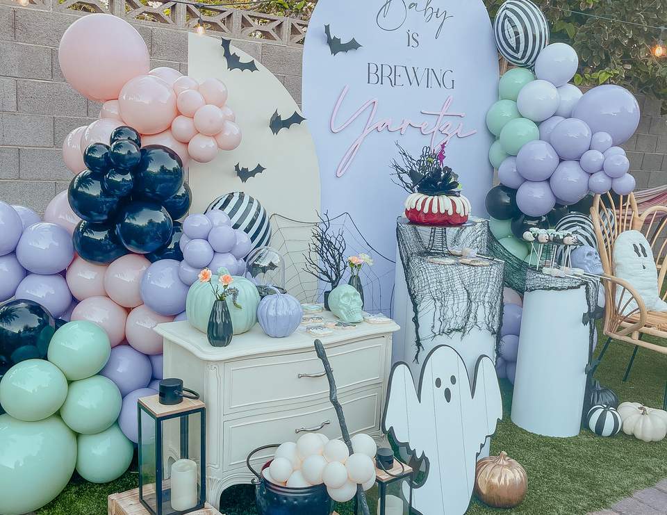 Halloween Baby Shower / Halloween "A Baby is Brewing" | Catch My Party