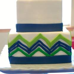 Blue and Green Chevron / Birthday "50th Chevron Party" | Catch My Party