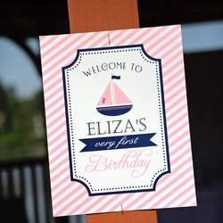 Nautical / Birthday "Pink and Navy Preppy Nautical Party" | Catch My Party