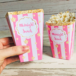 Pink and Gold Moon and Stars / Birthday "Lucy's Pink and Gold Sleepover ...