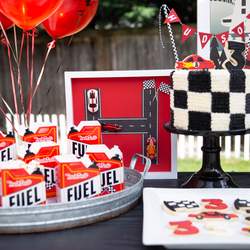 race car / Birthday "Race on Over to this Modern 'Grand Three' Race Car ...