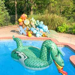 Fifth Birthday Dragon Pool Party / Birthday "Retro Dragon Pool Party ...