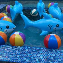 Shark Beach Ball Pool Party / Birthday "Splish & Splash Shark Beachball ...