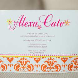 Pink, Orange & Yellow with flowers / Birthday "ALexa Cate's 2nd ...
