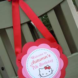 Hello Kitty Red, Pink & Aqua / Birthday "Hello Kitty 7th Birthday ...