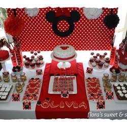 Minnie Mouse / Birthday "Minnie Mouse Red, Black & White Dessert Table ...
