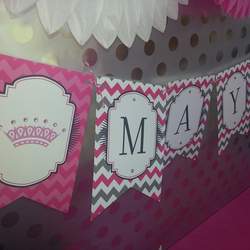 Pink & Gray Chevron / Birthday "Pink & Gray Chevron 4th Birthday ...