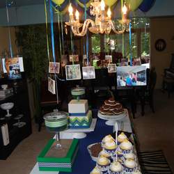 Blue and Green Chevron / Birthday "50th Chevron Party" | Catch My Party