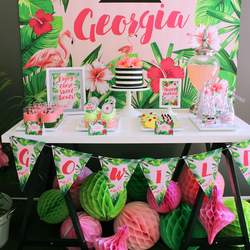 Flamingos / Birthday "Tropical Flamingo Birthday Party" | Catch My Party