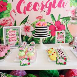 Flamingos / Birthday "Tropical Flamingo Birthday Party" | Catch My Party