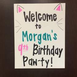 White Cat / Birthday "Morgan’s 9th Birthday Paw-ty" | Catch My Party