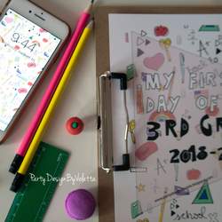 Happy pattern / Back to School "First Day of School FREE printable ...