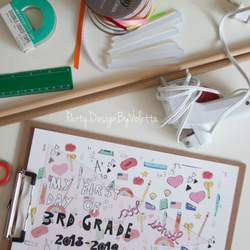 Happy pattern / Back to School "First Day of School FREE printable ...