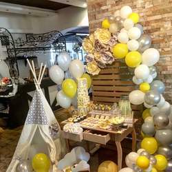 yellow and gray party / Baptism "yellow and gray party for Lara ...