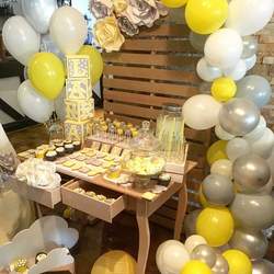 yellow and gray party / Baptism "yellow and gray party for Lara ...