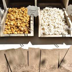 Rustic Wedding / Wedding "Cakes & Corn Rustic Wedding Popcorn Bar ...