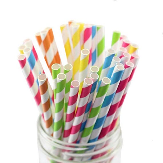 Striped Paper Straws by Via Blossom | Catch My Party
